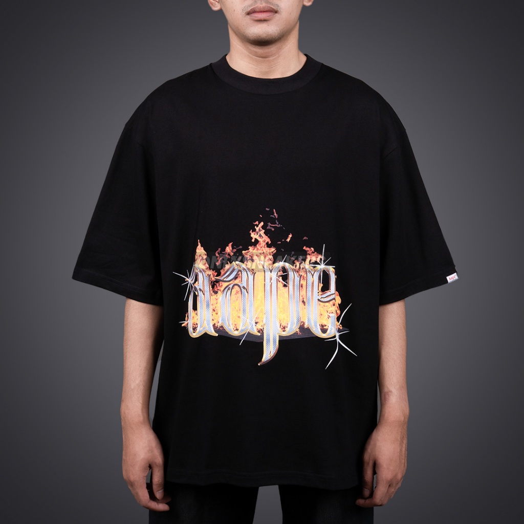 Jual AAPE BASIC FONT FLAME BLACK TEE | Shopee Indonesia