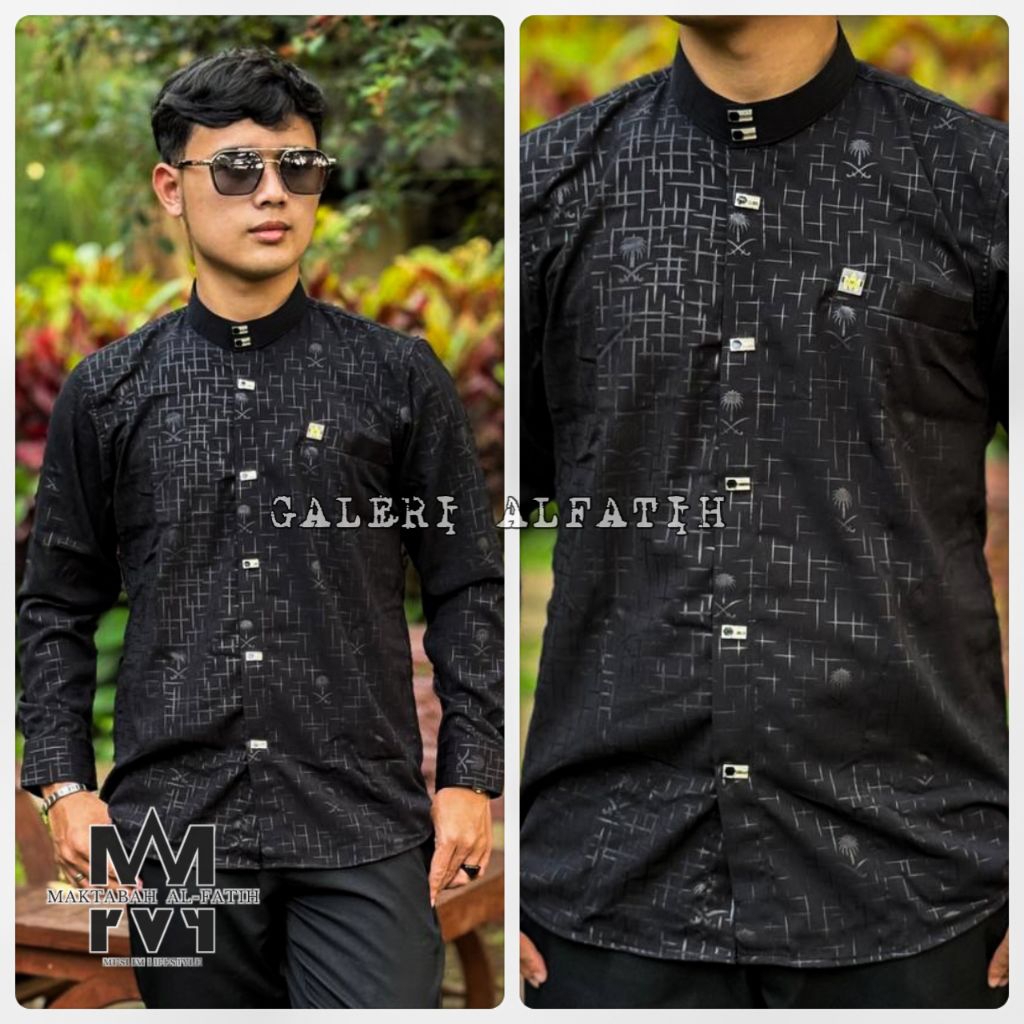 Jual kemko sultan Alfatih kemeja koko pria kemko embos lengan panjang ...