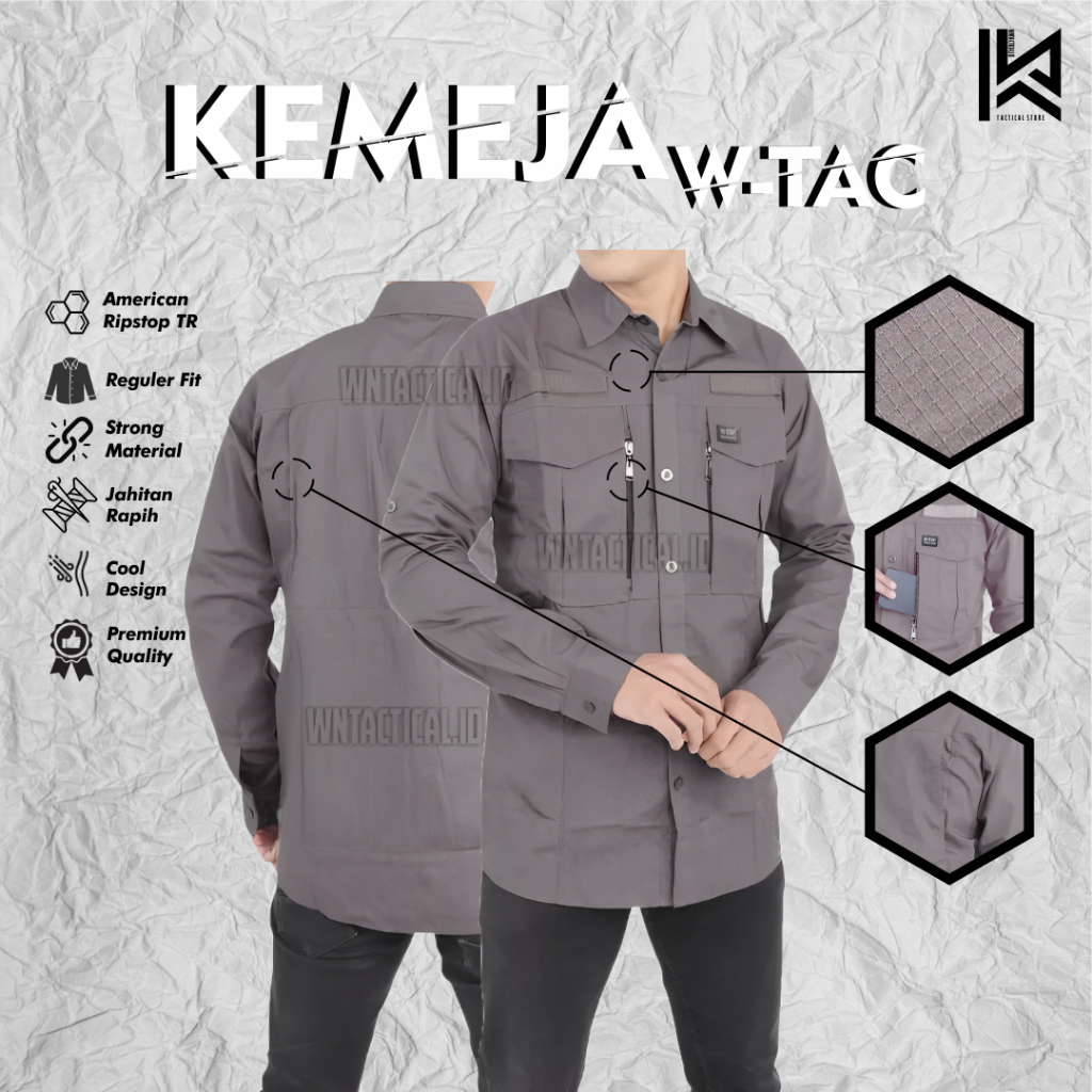 Jual WNTACTICAL Workshirt Long-Sleeves Premium American Ripstop Regular ...