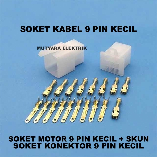 Jual Soket Konektor 9 Pin + Skun / Soket 9 Pin Kecil + Skun/ Soket ...