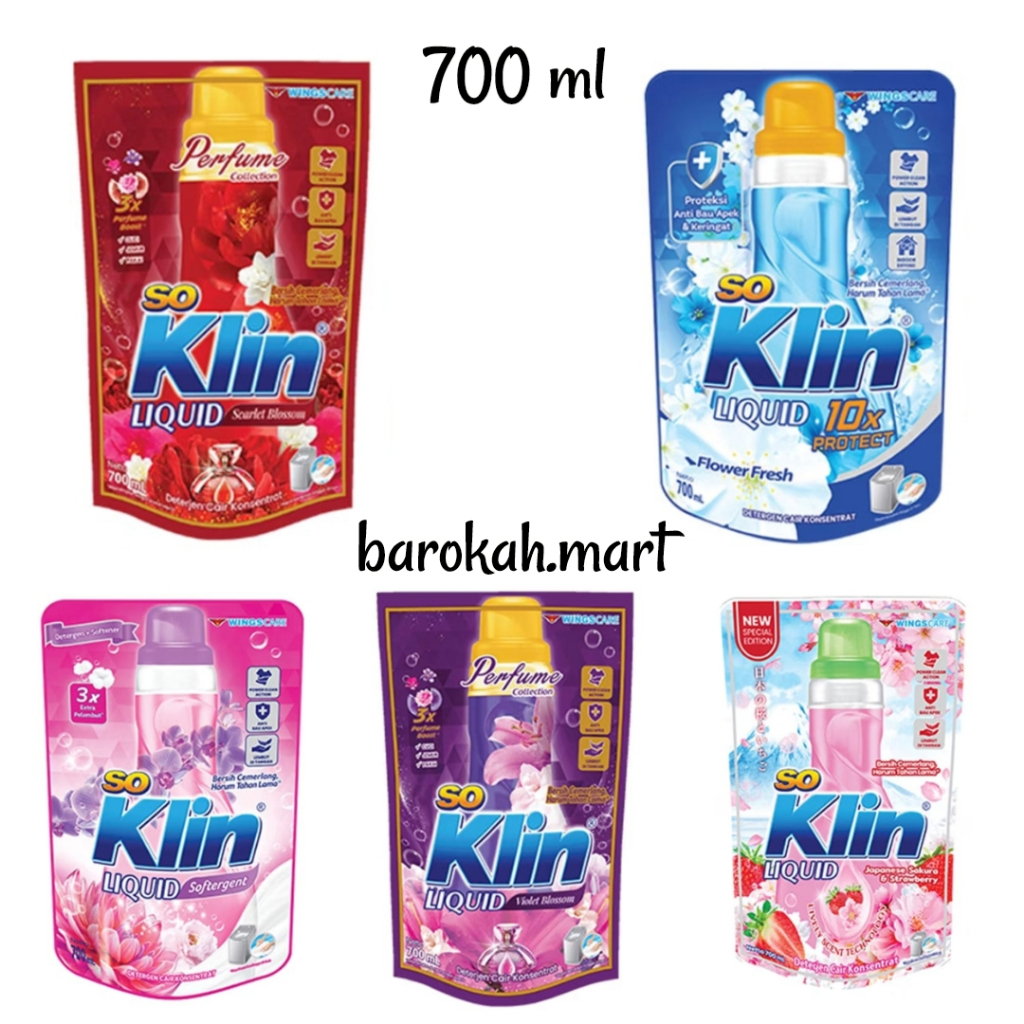 Jual Soklin Liquid Deterjen Cair Pouch 700 ml | Shopee Indonesia