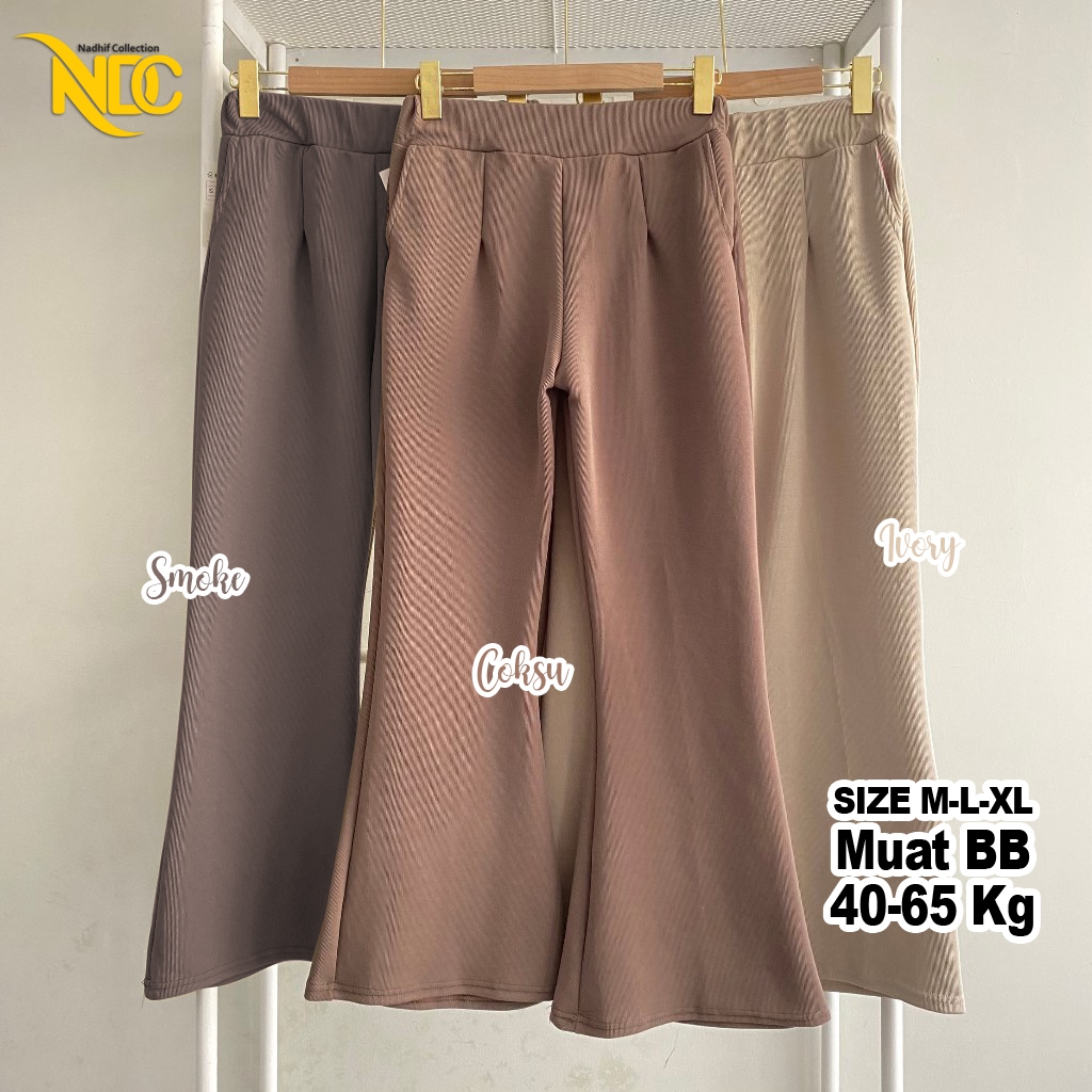 Jual Celana Cutbray Knit Wanita Haighwaist Cutbray Knit Premium Celana ...