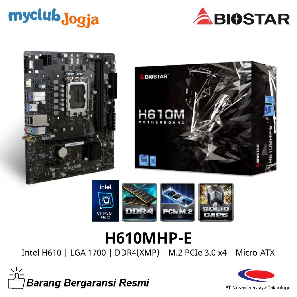 Jual BIOSTAR H610MHP-E Motherboard Intel H610 LGA 1700 DDR4 XMP M2 PCIe ...