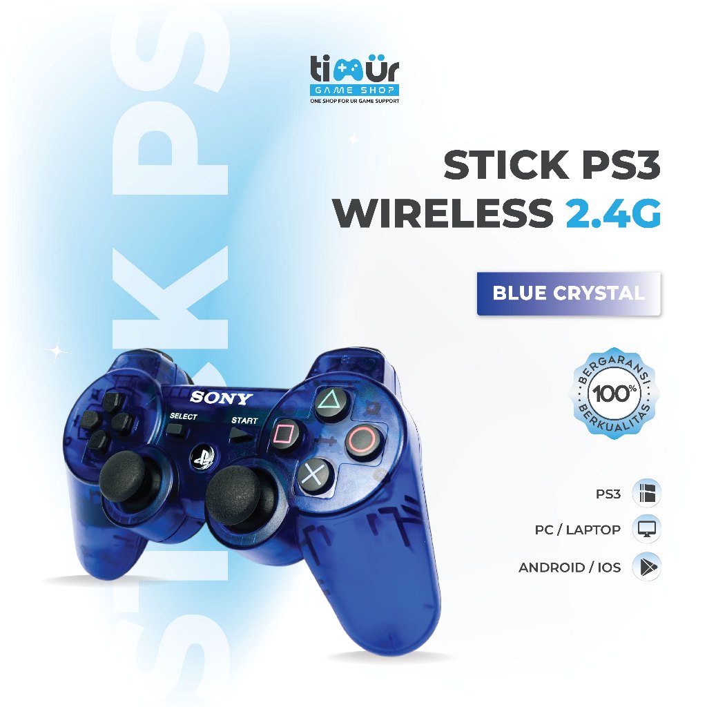 Jual Stik Stick Controller PS3 Wireless Original Ori Pabrik Warna Blue ...