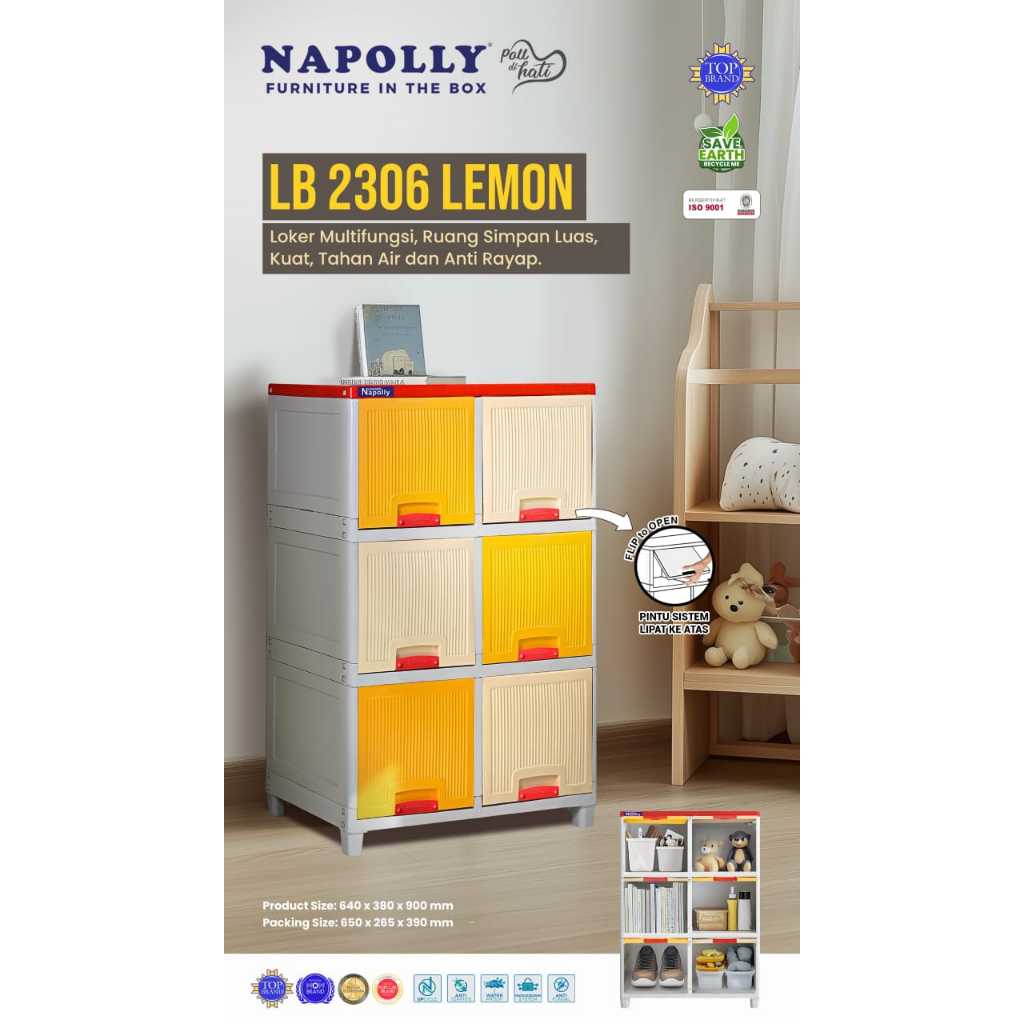 Jual Napolly Locker Box LB-2306 Lemari Plastik 6 Laci Estetik | Lemari ...