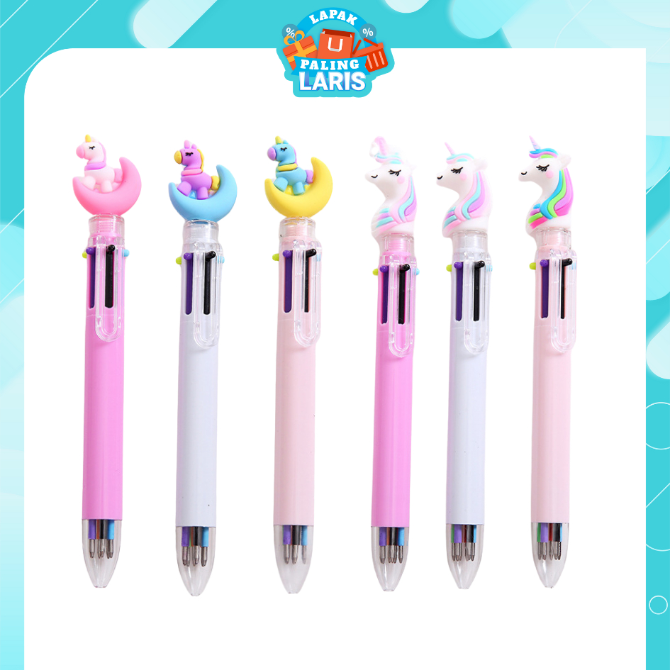 Jual LPL Pena Karakter Mekanik 6 Warna Unicorn Full Moon Pulpen ...