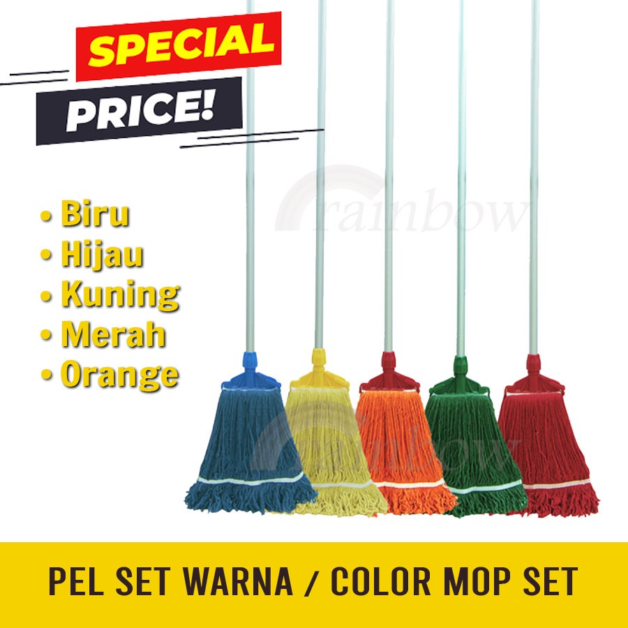 Jual Mop Set Heavy Duty Warna Merah Kuning Hijau Biru Orange / Alat Pel ...