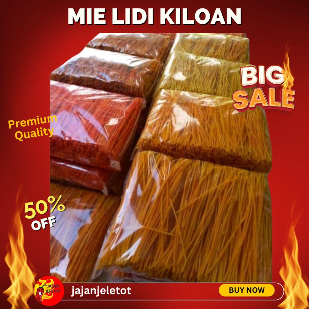 Jual MIE LIDI KILOAN | MIE LIDI KEMASAN 1KG MURAH JAJANJELETOT | Shopee ...