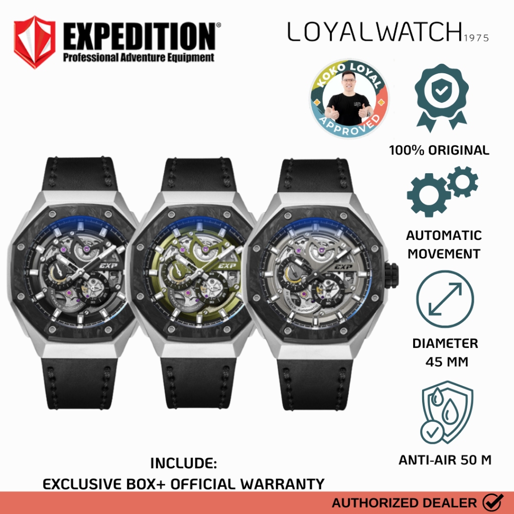 Jual Jam Tangan Expedition Pria Titanium Skeleton Limited Edition E-6818 MAL Automatic Original ...
