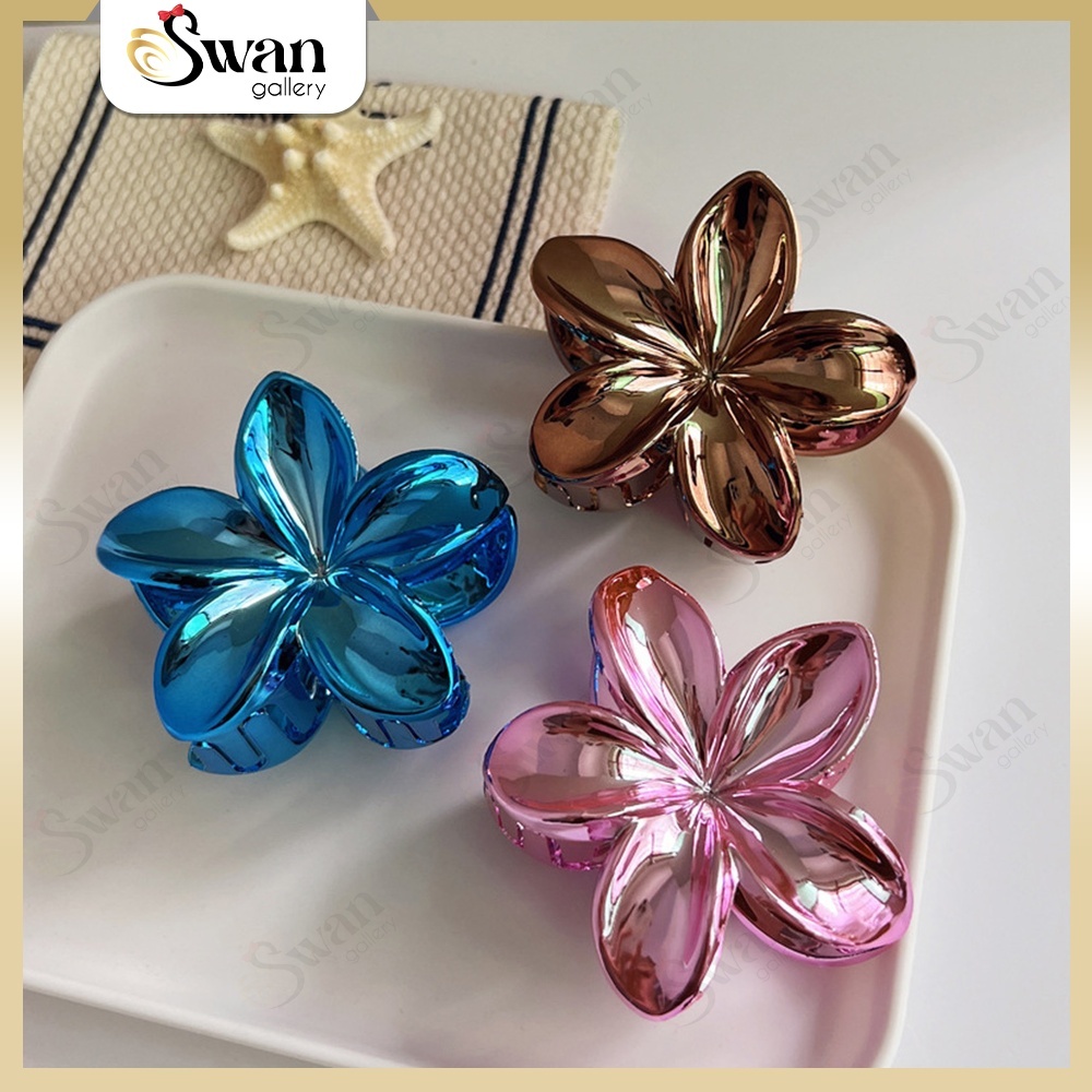 Jual Jedai Bunga Kamboja Metalic Kilap Bali Besar 8CM Jepit Bunga Bali ...