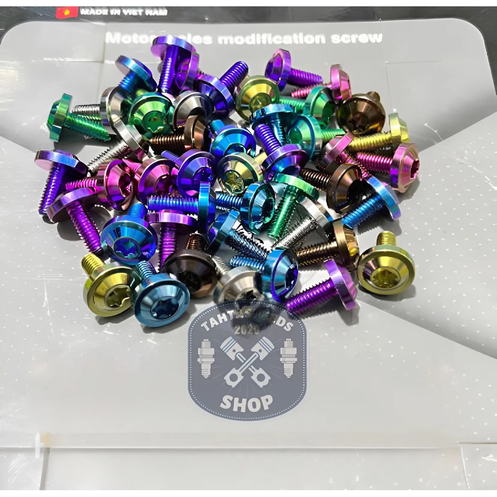 Jual Baut Titanium Big Head M5x15 probolt Drat 8 Panjang 1,5 Cm titanium Original vietnam ...