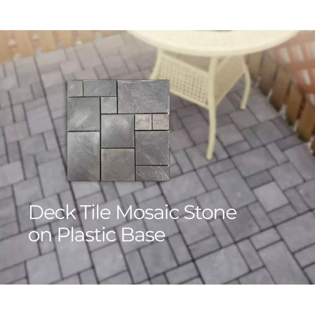 Jual Dark Grey French Pattern Decking Mosaik Tile Batu Alam Marmer ...