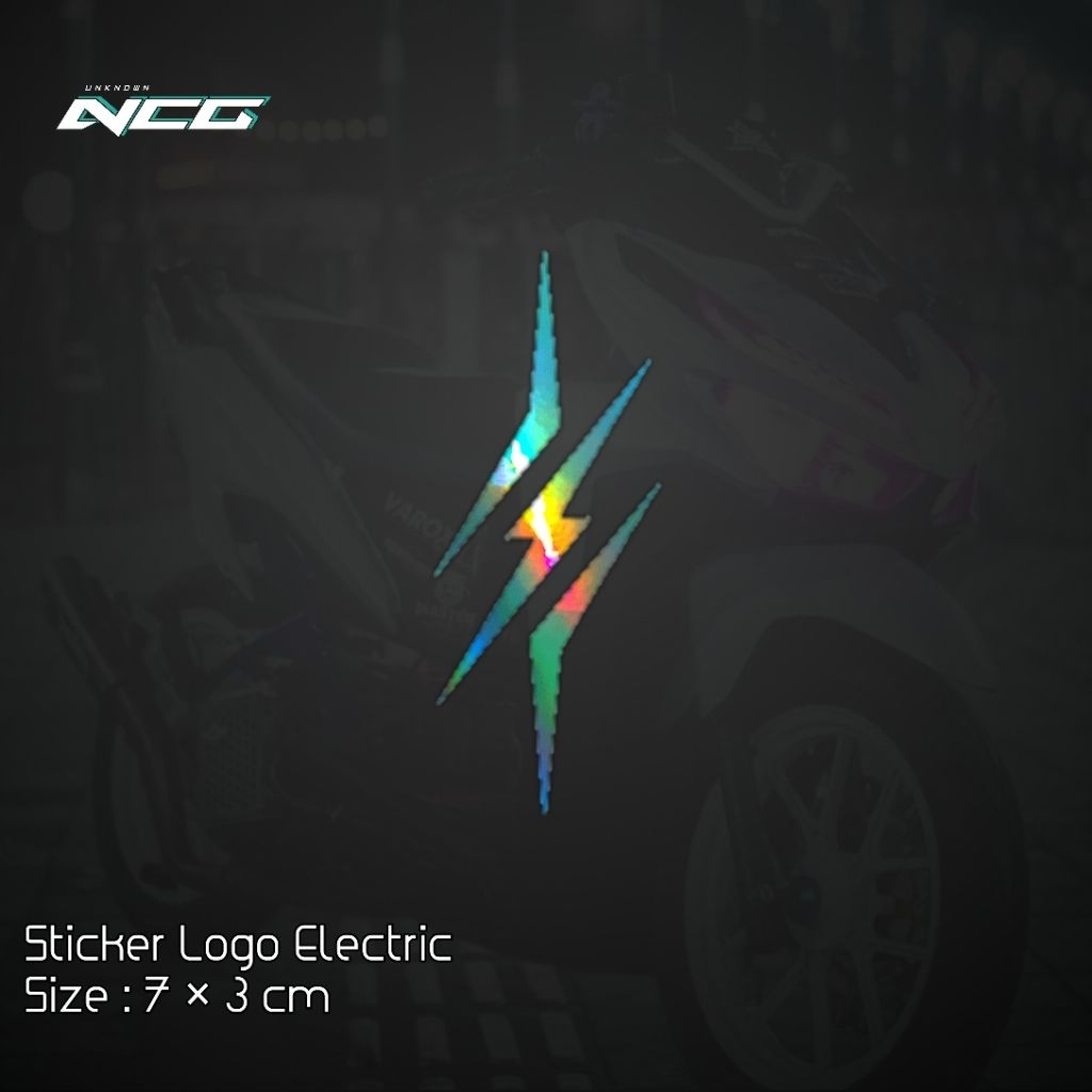 Jual Sticker Logo Electric Lightning Stiker Cutting Petir Untuk Motor ...