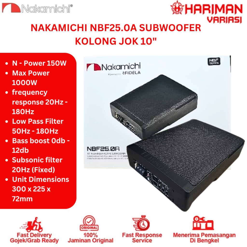 Jual Nakamichi NBF 25.0A Subwoofer Kolong Jok 10" Inch | Shopee Indonesia