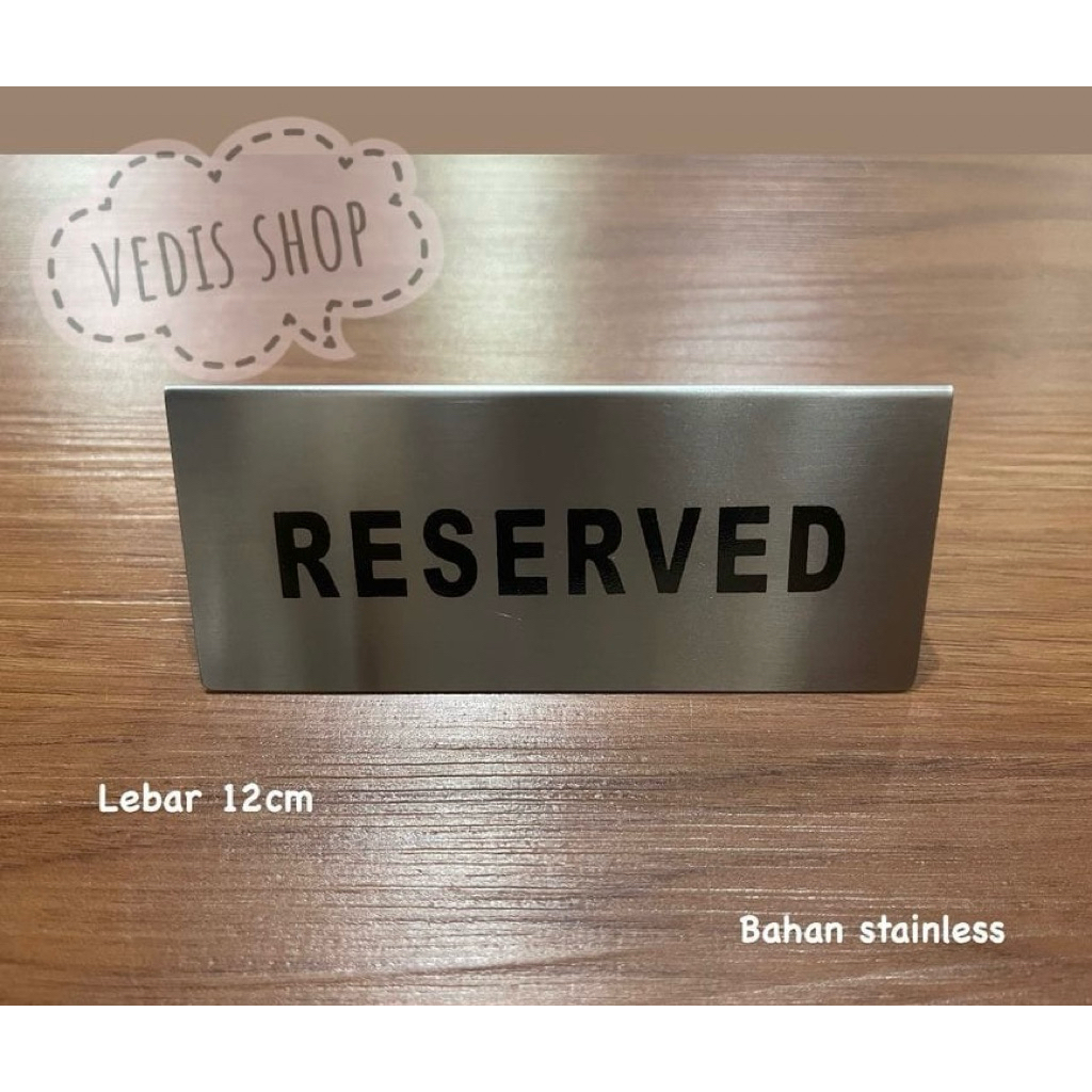 Jual Papan nama Reserved/Plat Reserved Stainless/Besi Baja Tahan Karat ...