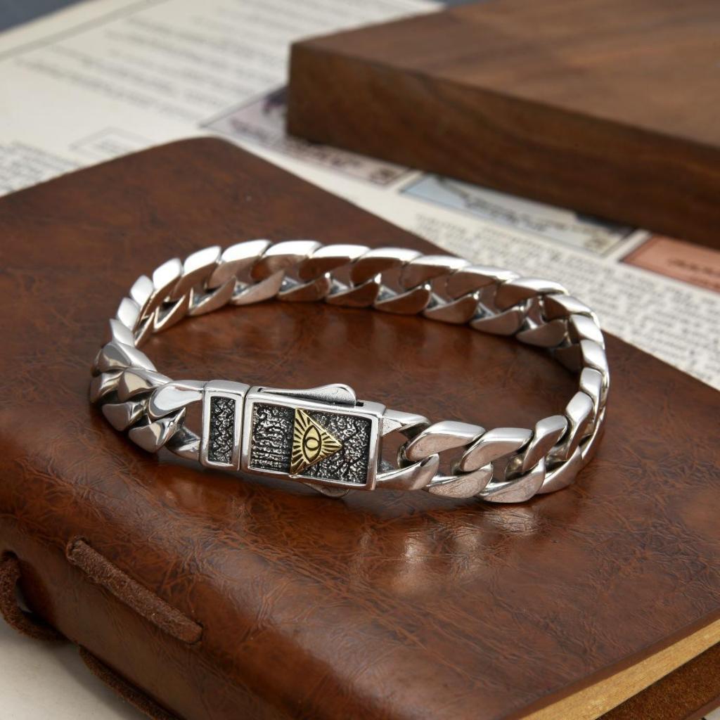 Jual 925 gelang hip hop horus dewa mata kuba pasang surut pria cross ...