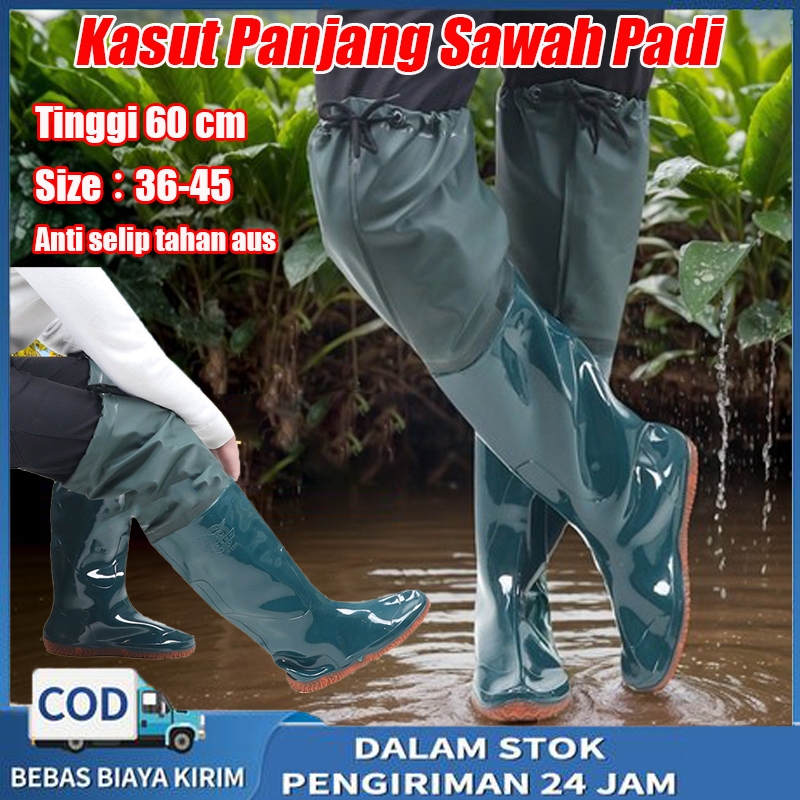 Jual 【COD】Sepatu Boot Sawah Panjang Pria Anti Air Impor Waterproof ...