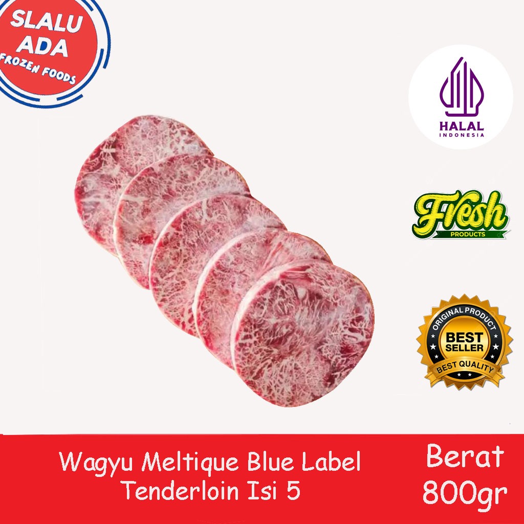 Jual Wagyu Meltique blue label tenderloin 800gr Isi 5pcs [halal ...