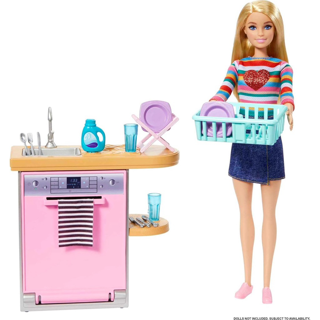 Jual Barbie Furniture Kitchen Set Dishwasher Washtafel Washing Machine ...