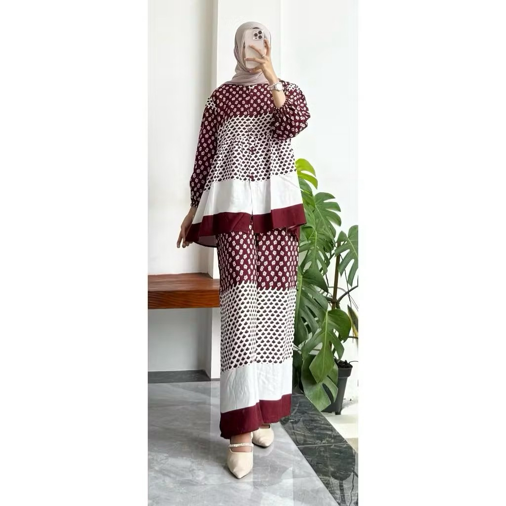 Jual Setelan Wanita Kulot Bahan Rayon Adem & Lembut | Full Kancing ...