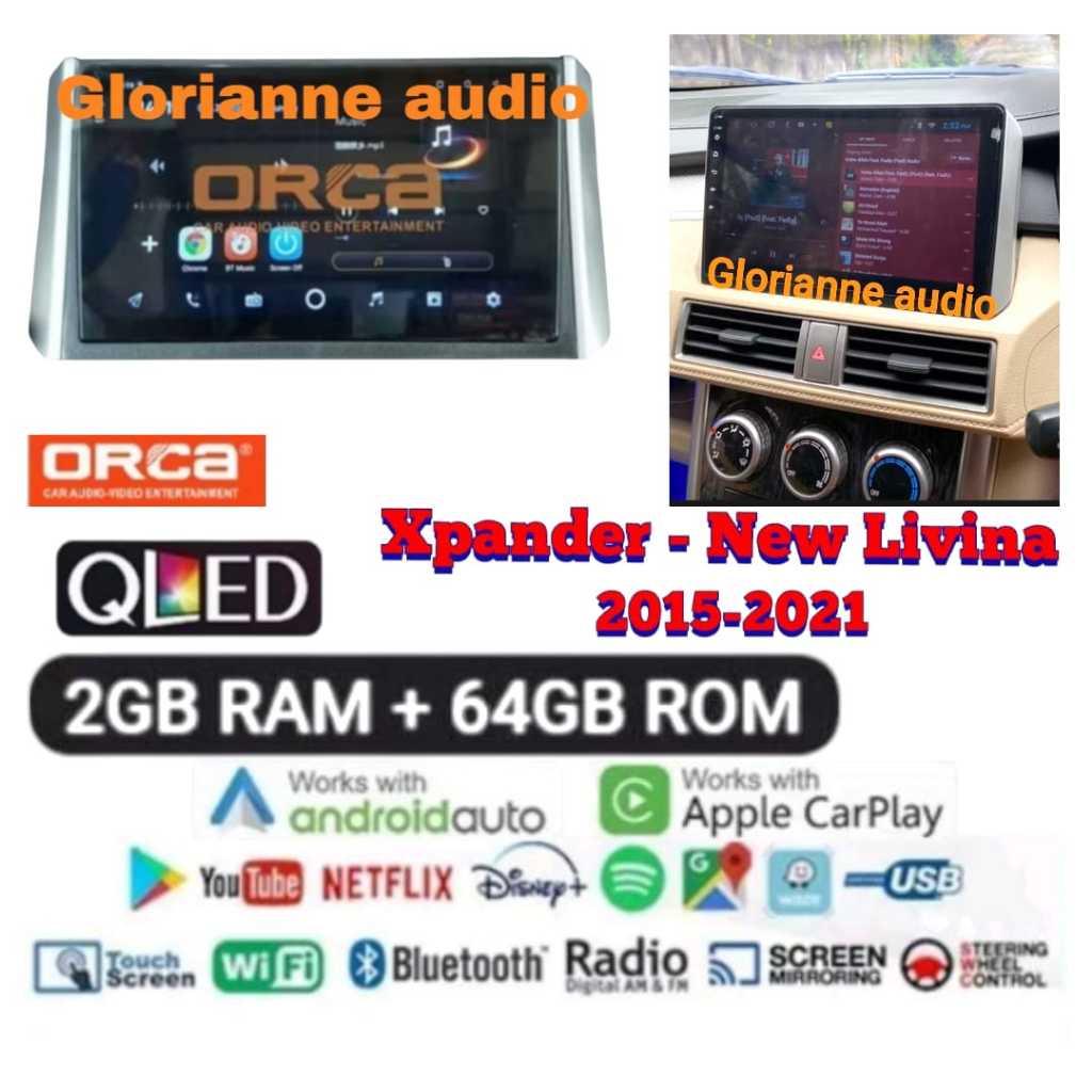 Jual Paket Head Unit Android orca eco lite QLED Xpander - All new Grand ...