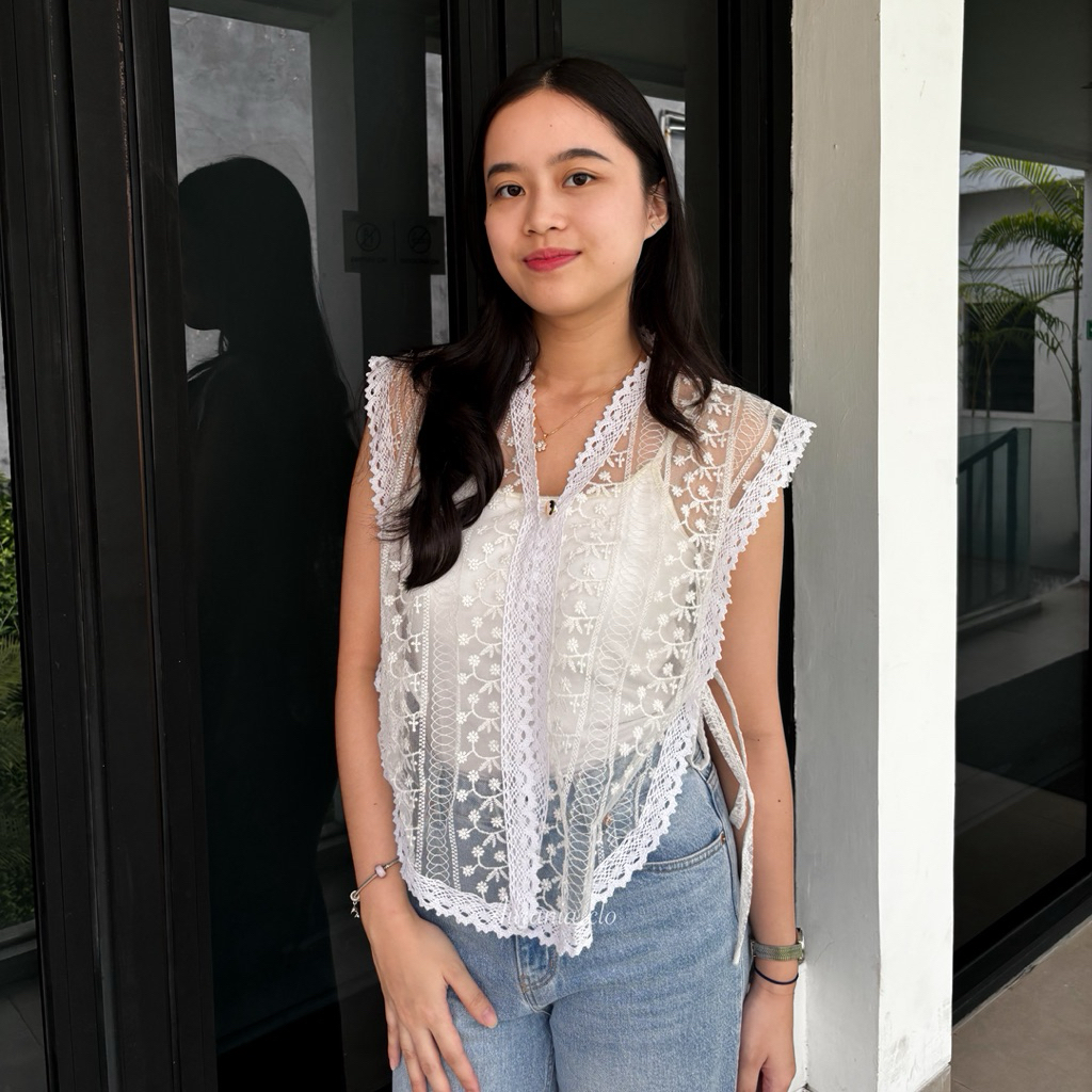 Jual VEST NADINE BRUKAT PREMIUM ROMPI ATASAN WANITA | Shopee Indonesia