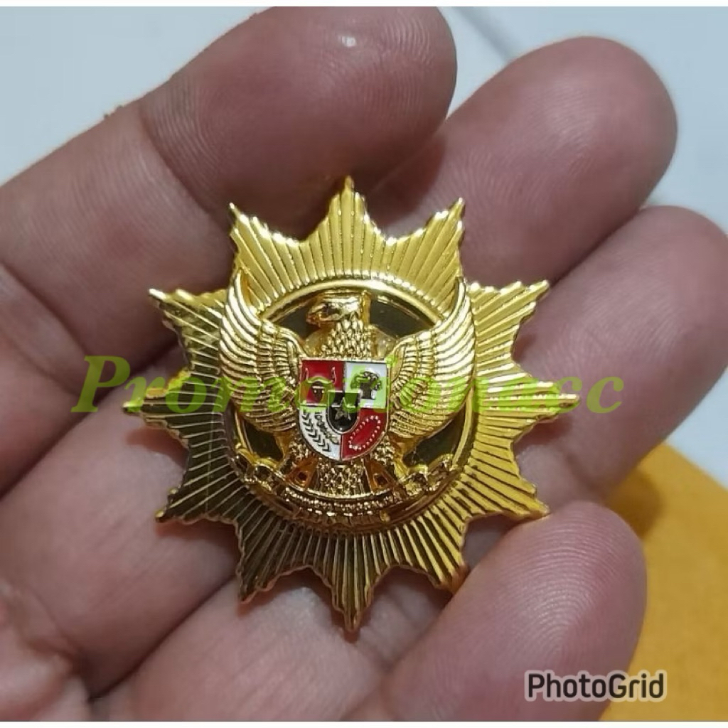 Jual Pin Garuda Tumpuk Bintang 12 Logam Kuningan Tebal Kokoh PREMIUM ...