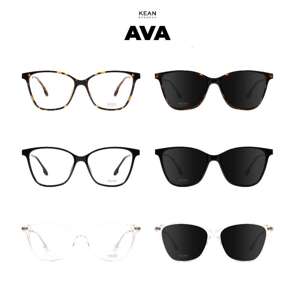 Jual KEAN AVA - FRAME KACAMATA CLIP ON CAT EYE KOTAK | Shopee Indonesia
