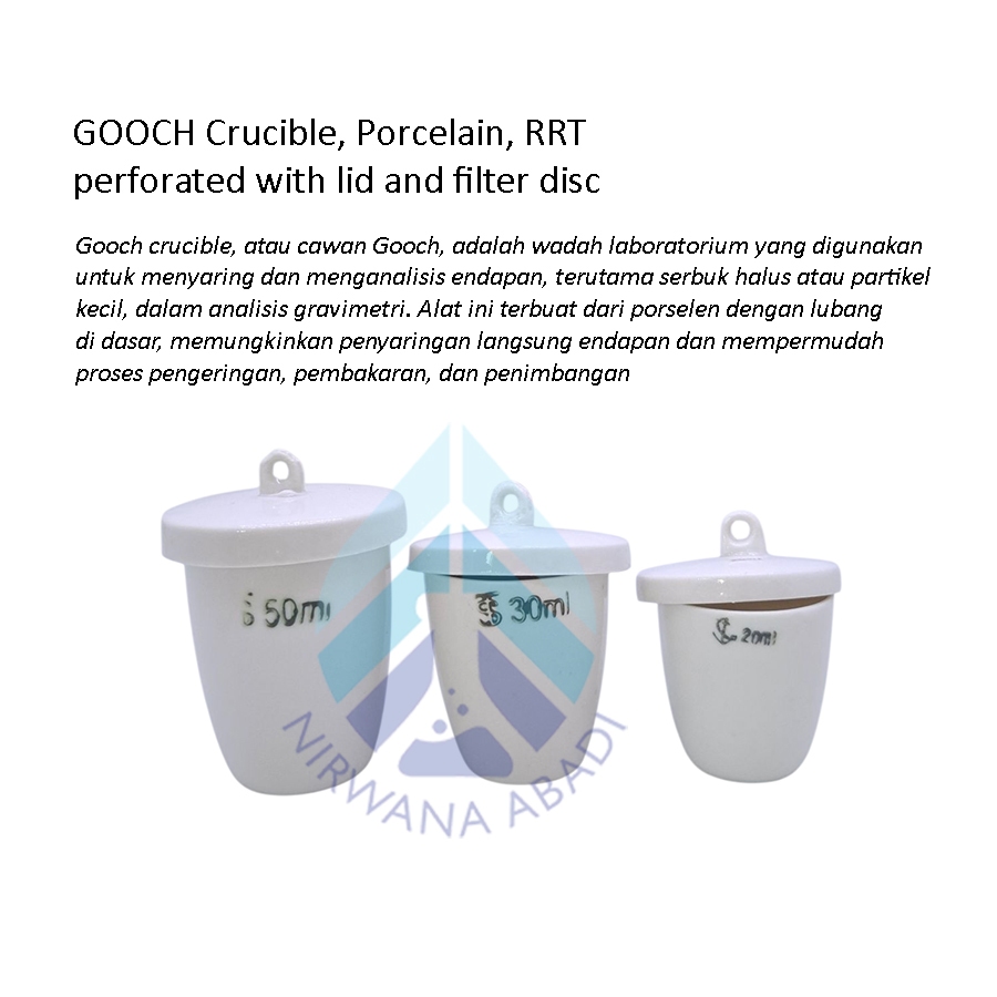 Jual Cawan Gooch Porselen, Krusible Gooch Porselin, Gooch Crucible ...