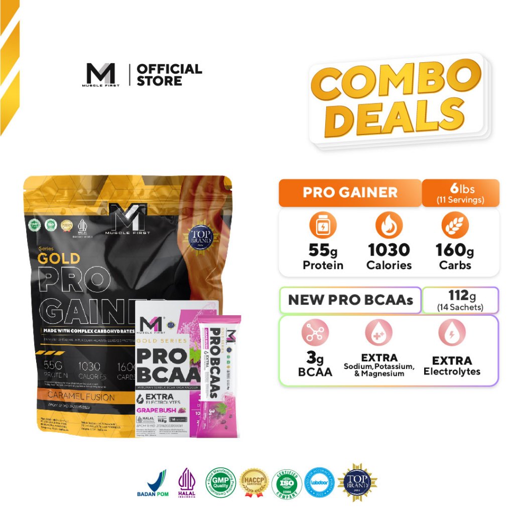 Jual [BUNDLE] MUSCLE FIRST Pro Gainer 6lbs + Pro BCAA 14 Sachets ...