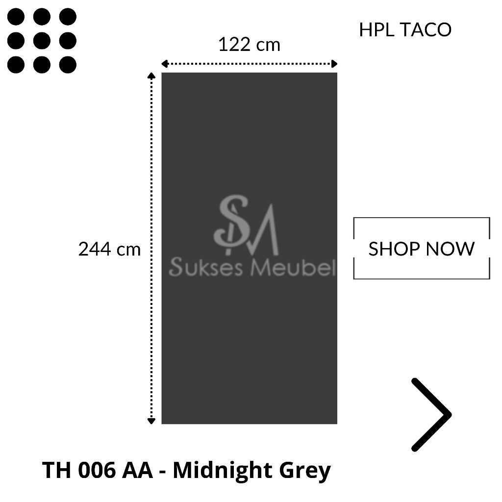 Jual TACO HPL Solid TH 006 AA - Midnight Grey | Per 1 Lembar Ukuran ...