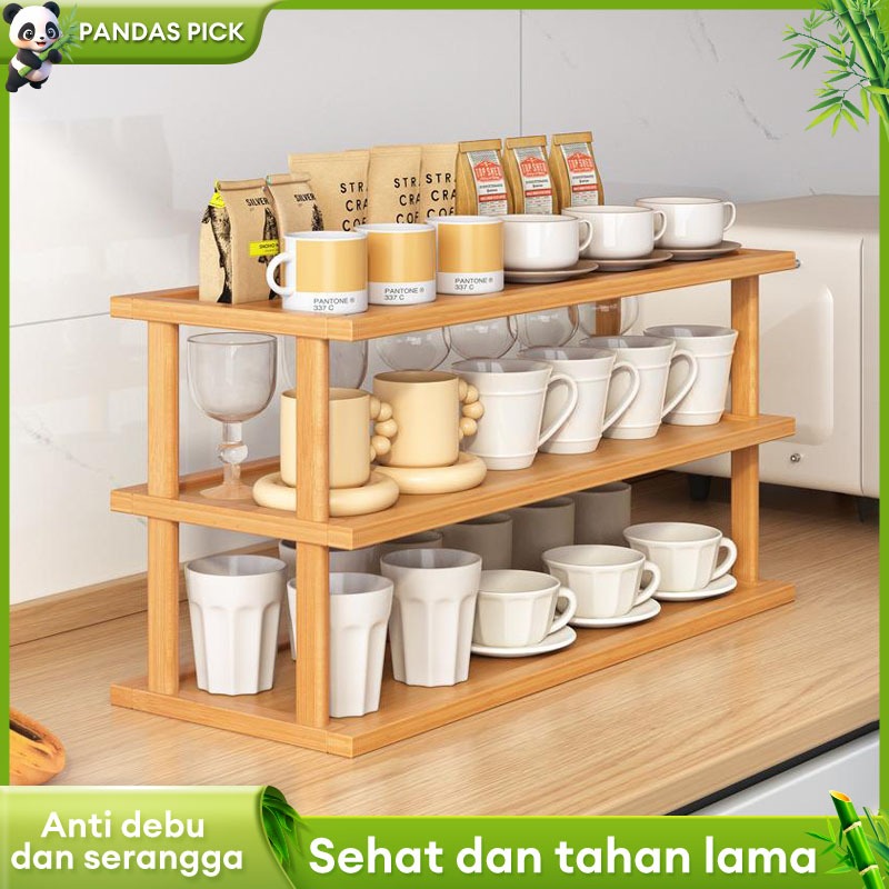 Jual Rak Meja Kayu Rak Kopi Rak Cangkir Rak Dapur Kecil Rak Mug ...