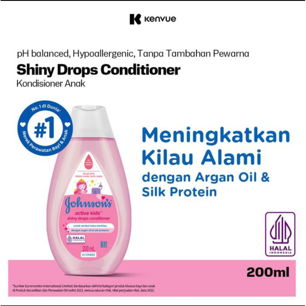 Jual Johnson's Active Kids Shiny Drops Conditioner 200ml- Kondisioner ...