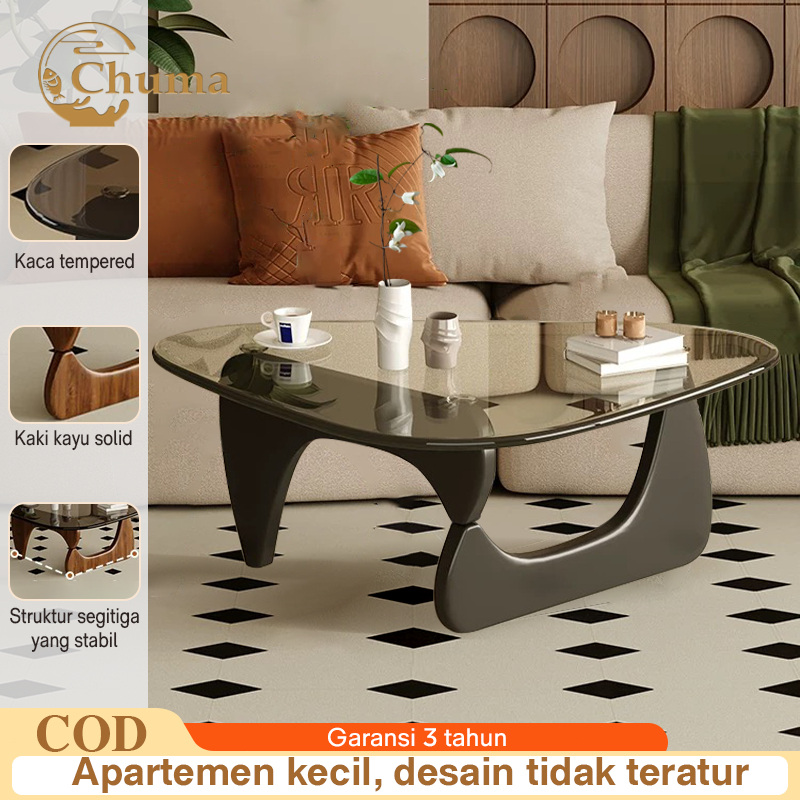 Jual ⚡meja tamu minimalis modern⚡Meja Kopi Kaca Tempered Minimalis/Meja ...