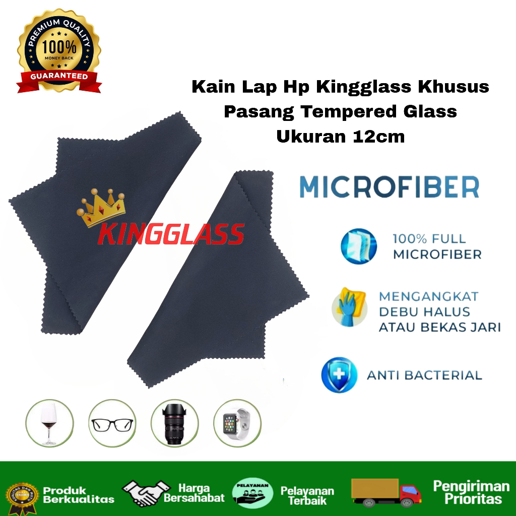 Jual Kingglass Kain Tempered Glass Ukuran 12cm Kain Pembersih ...