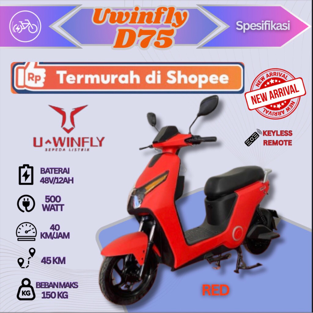 Jual Sepeda Listrik Uwinfly D75 D60 Motor Sepeda Listrik Murah Garansi ...