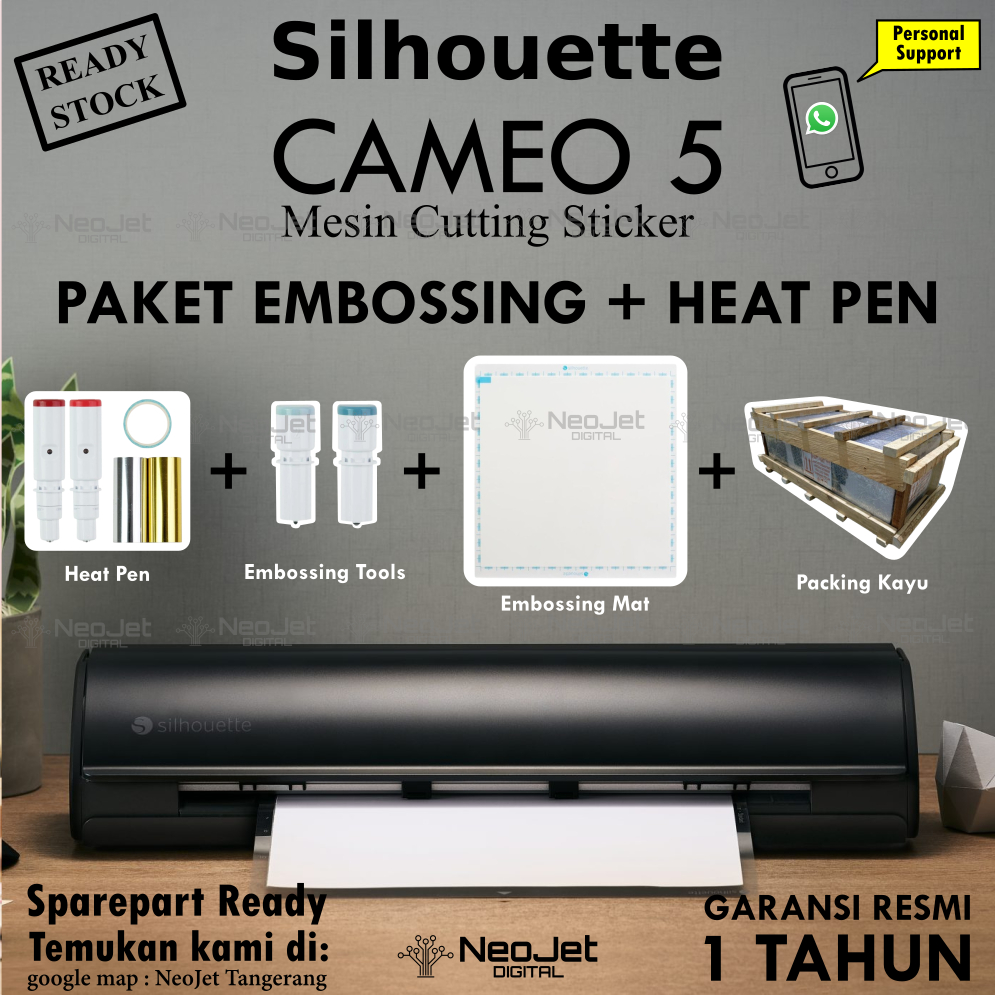 Jual Paket Mesin Cutting Cameo 5 Embossing Tools Set Emboss Mat Heat ...