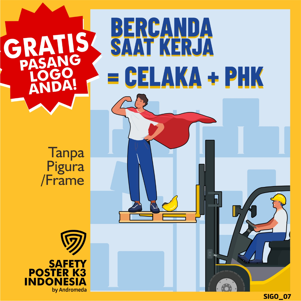 Jual Safety Poster K3 Bercanda Saat Bekerja Dapat Menyebabkan ...