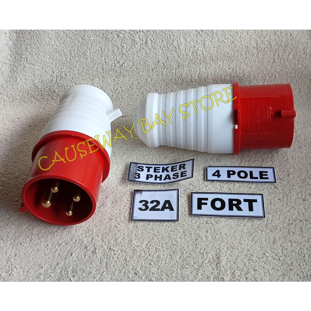 Jual STEKER INDUSTRIAL FORT 32A 3 PHASE 4 POLE FT-CEE-024 | Shopee ...