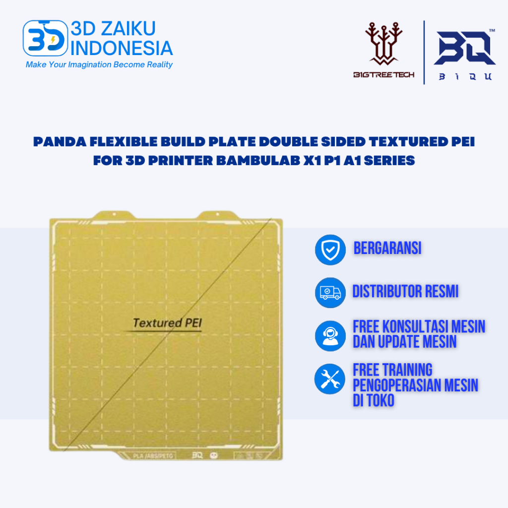 Jual Bigtreetech Panda Flexible Build Plate Double Sided Textured PEI for 3D Printer Bambulab X1 ...