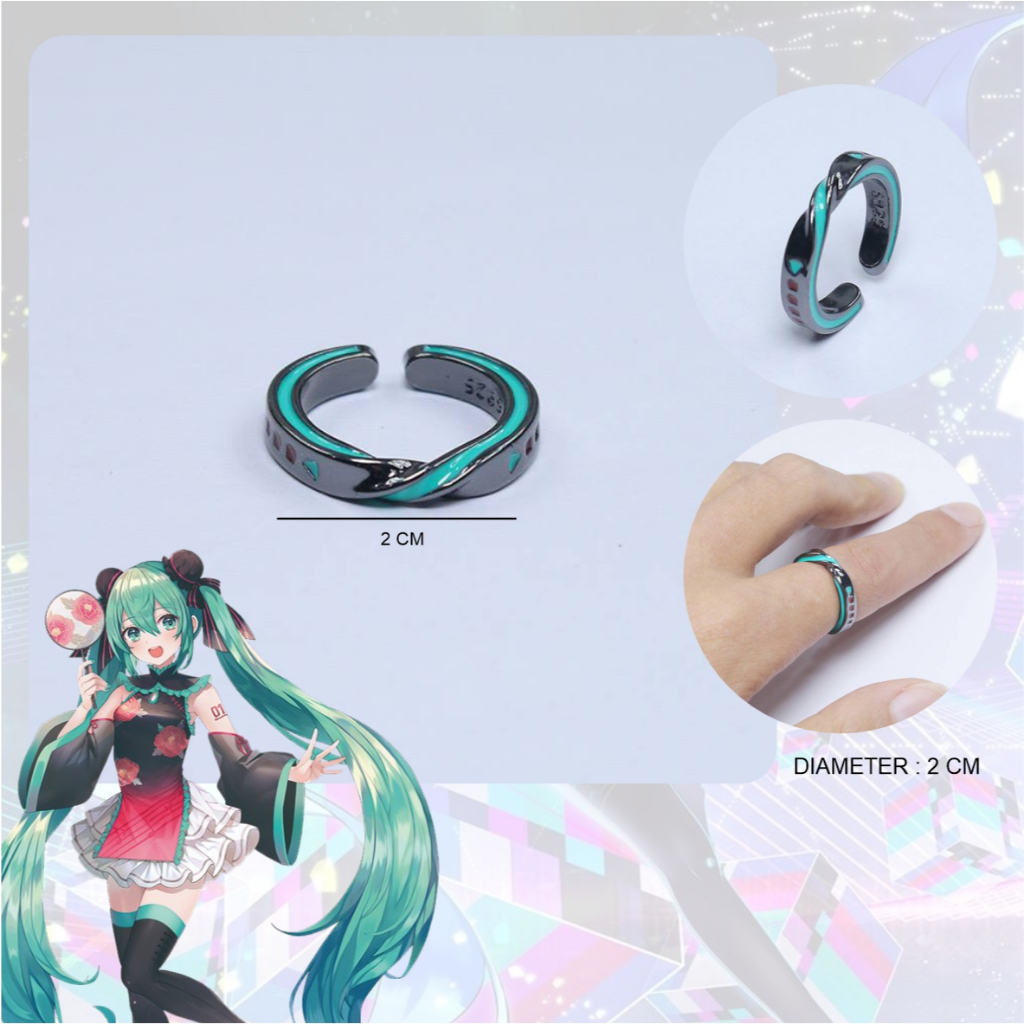 Jual Cincin Anime Hatsune Miku – Aksesoris Otaku Unisex Keren – Ring ...