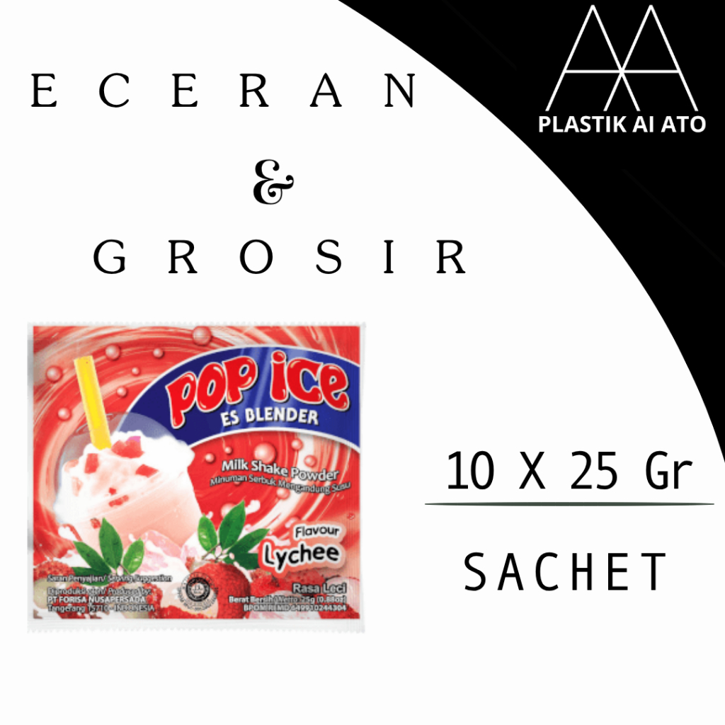 Jual Pop Ice Milk Shake Powder LECI 25 gr x 10 sachet / Pop ES buah ...