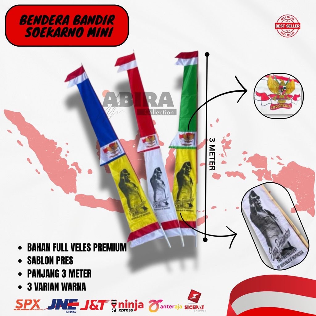 Jual BENDERA UMBUL UMBUL BANDIR SOEKARNO MINI ( 3 meter ) | Shopee ...