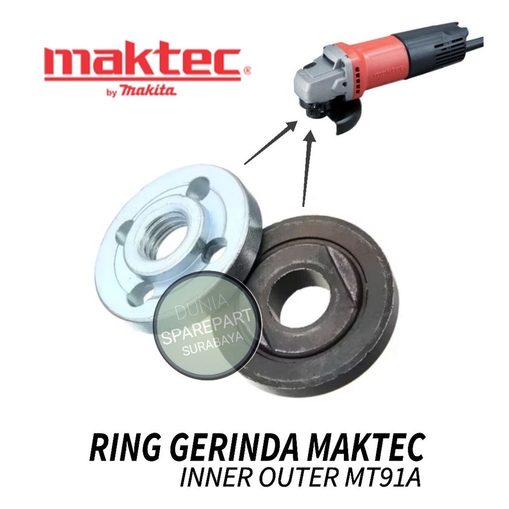 Jual RING MUR GERINDA MAKTEC MT91A / LOCK NUT BAUT GRINDA MAKTEC MT 91 ...