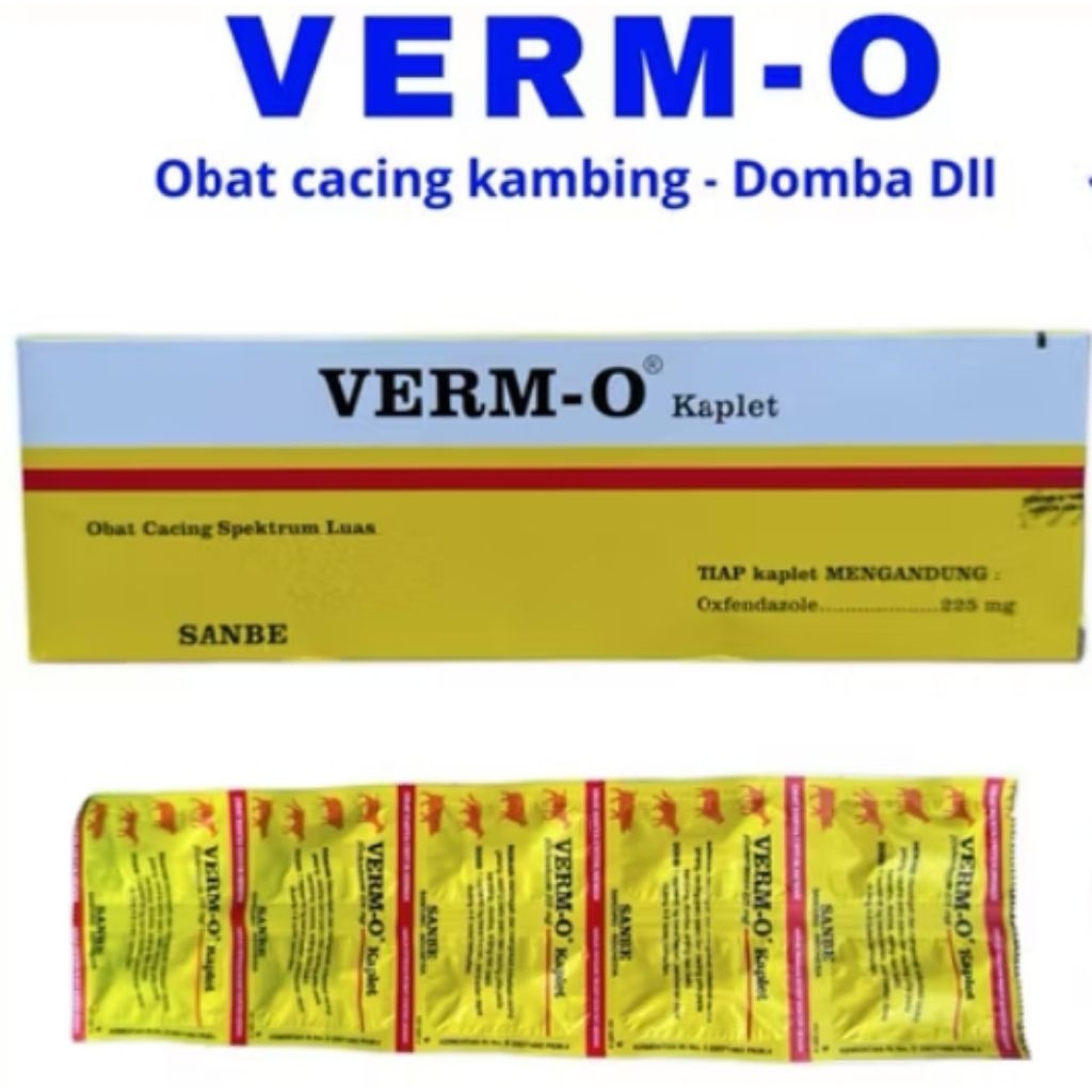 Jual VERM O SANBE KAPLET OBAT CACING SPEKTRUM LUAS UNTUK KAMBING DOMBA ...