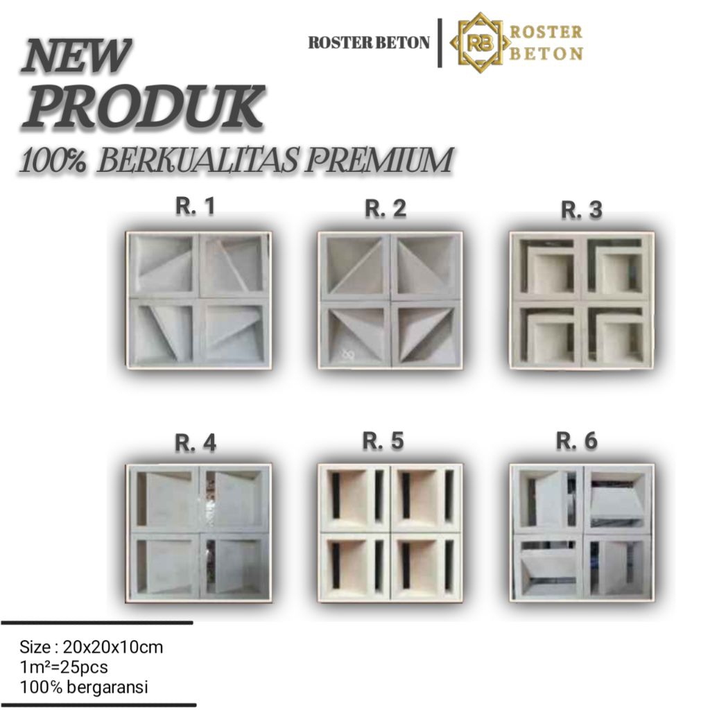 Jual ROSTER BETON MINIMALIS ANTI TAMPIAS 20X20X10CM | Shopee Indonesia