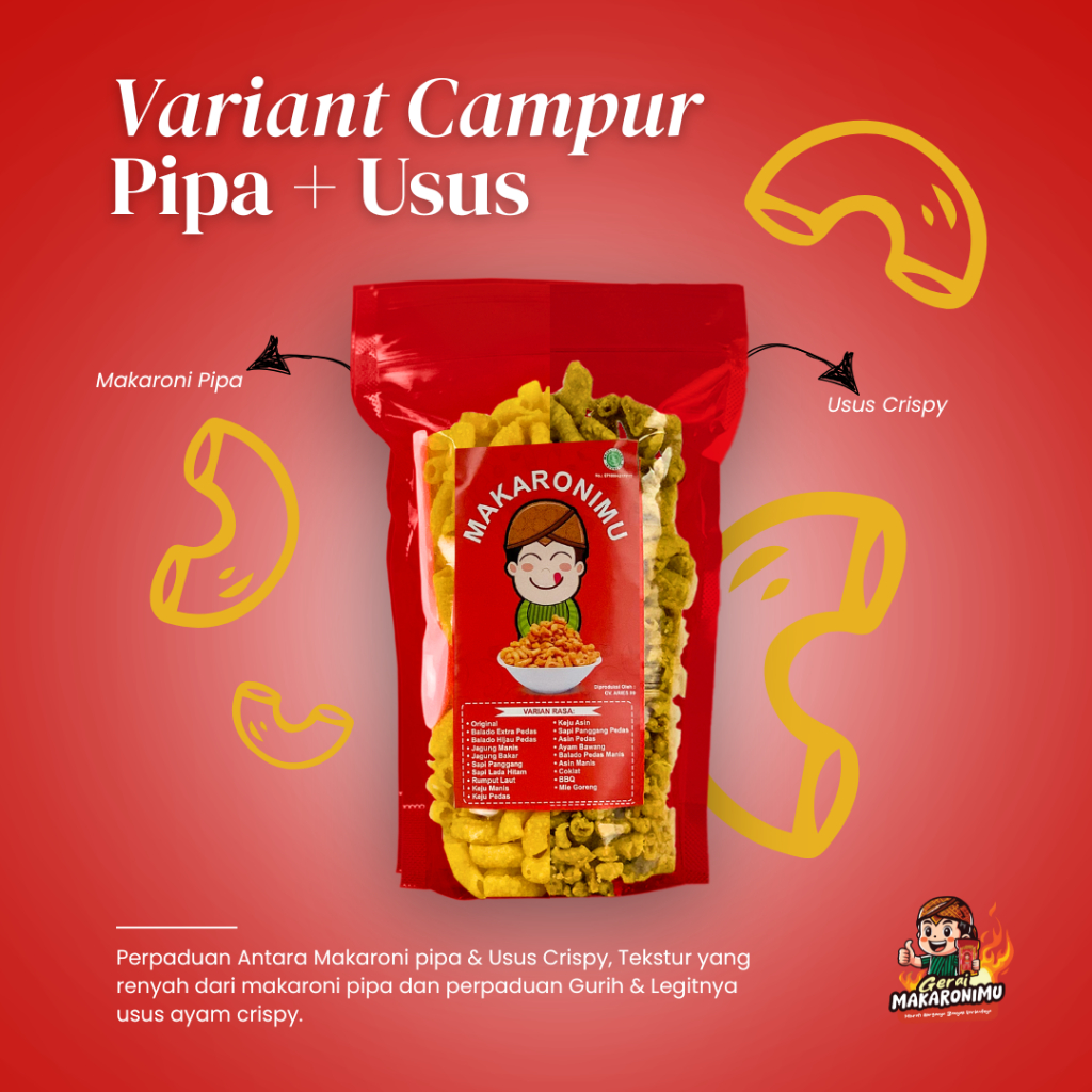 Jual Gerai Makaronimu | MAKARONI PIPA MIX USUS CRISPY | Usus Pedas ...