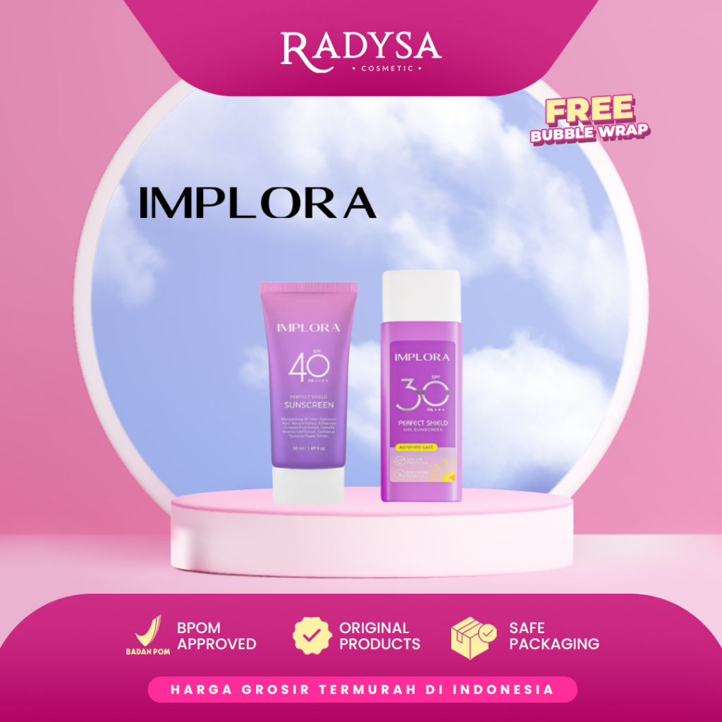 Jual 𝐑𝐀𝐃𝐘𝐒𝐀 - Implora Perfect Shield Sunscreen Spf 40 PA+++ || 50ml ...