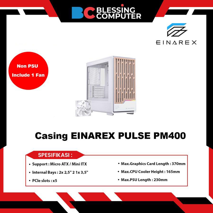Jual Casing EINAREX PULSE PM400 Include 1 fan - White | Shopee Indonesia