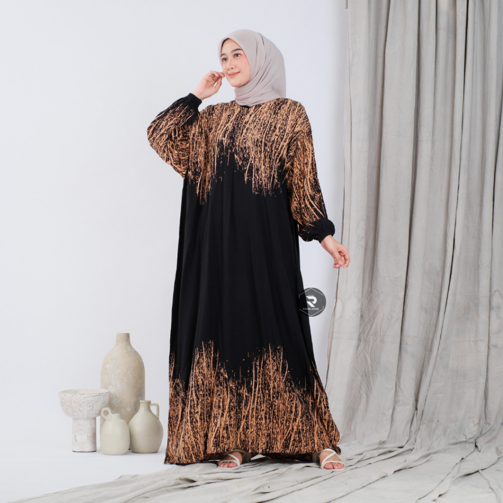 Jual Rifina Shafa Dress Baju Gamis Rayon Wanita Premium | Shopee Indonesia
